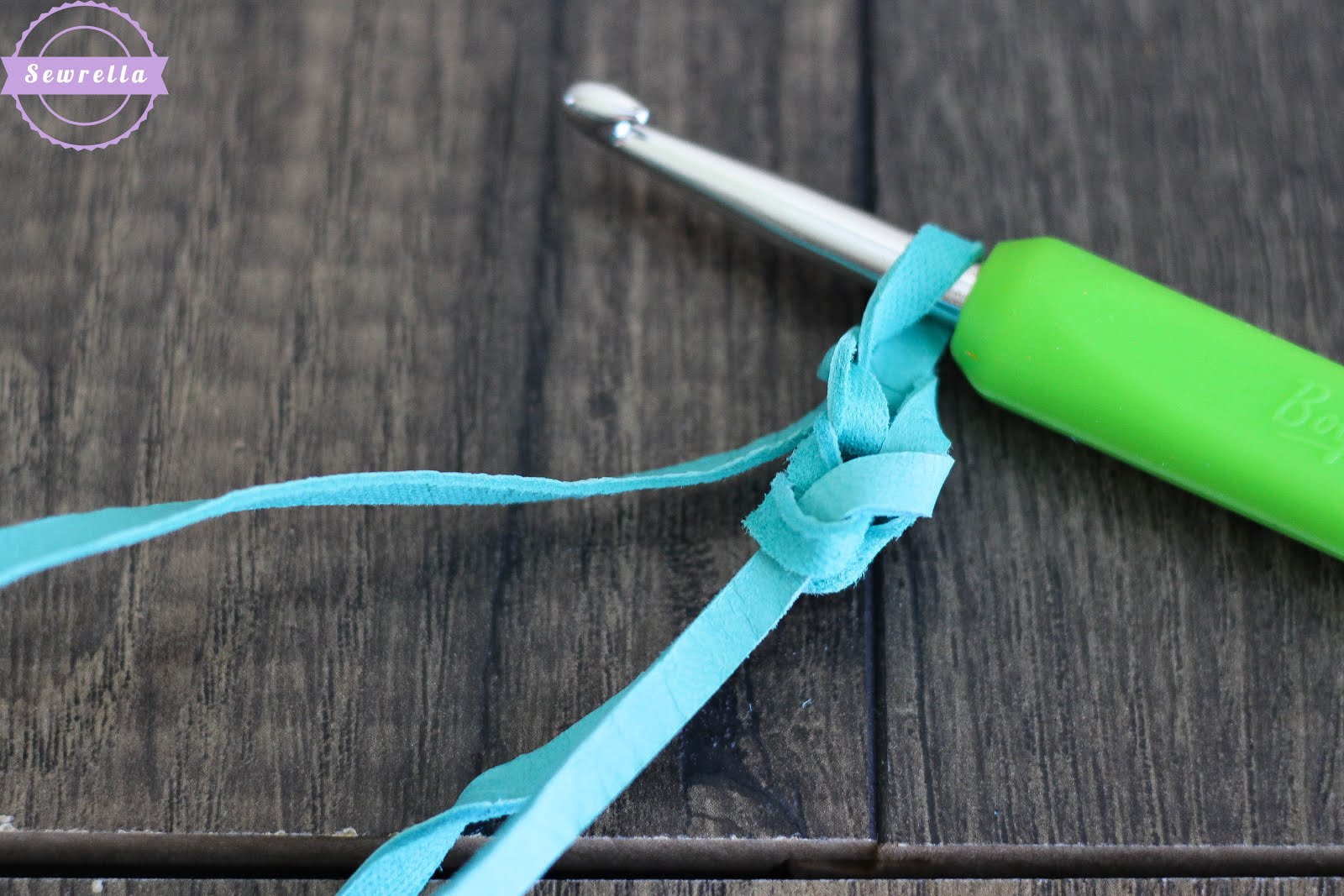 $1 Leather Chain Stitch Bracelet • Sewrella