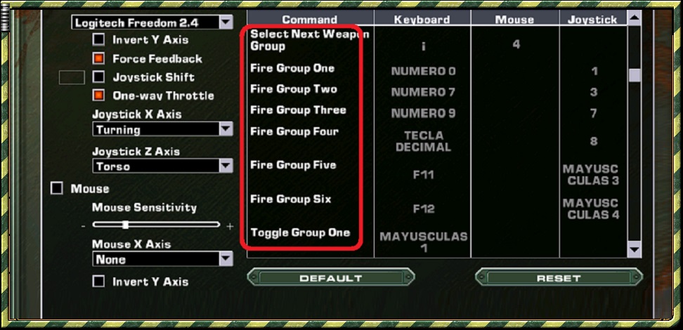 MechWarrior Mechanized Expeditions League: CONTROLS