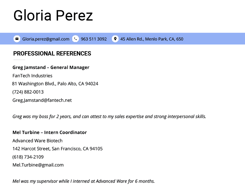 Reference Resume Format ~ Resume Letter
