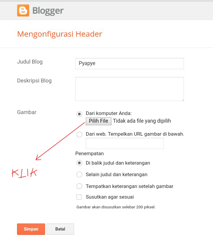 Cara memasang header pada blog terbaru - Udin Ireng