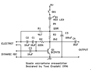 circuits: Simple Microphone Preamplifier