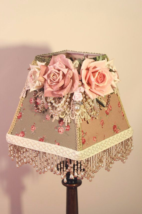 AMARNA ARTESANATO E IMAGENS: ABAJOURS ESTILO SHABBY CHIC