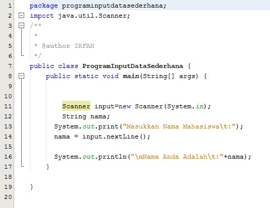 Cara Membuat Program Input Data Mahasiswa Sederhana Menggunakan Scanner