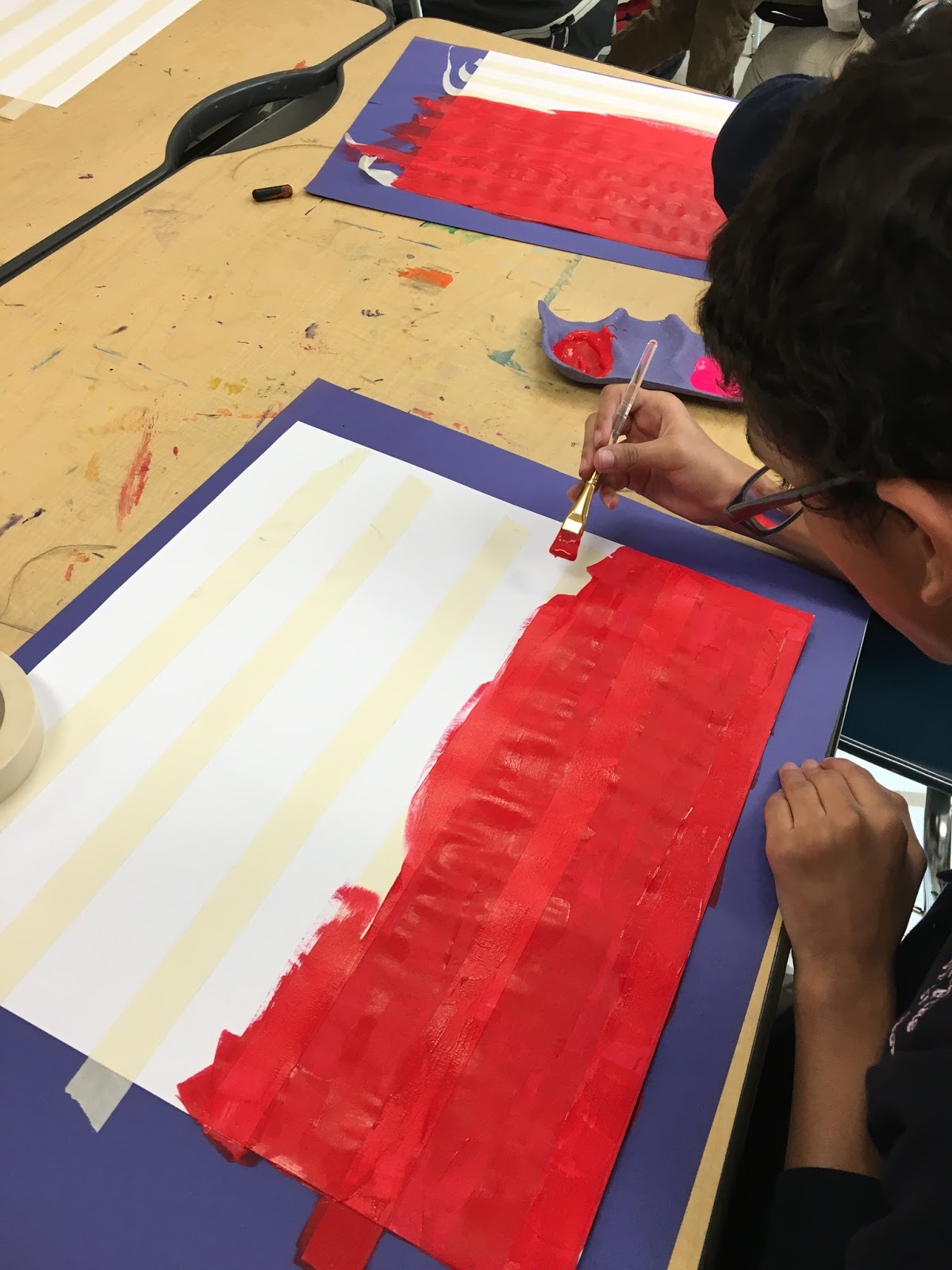 Ms. Bernini's Art Class: Jasper Johns inspired American Flags