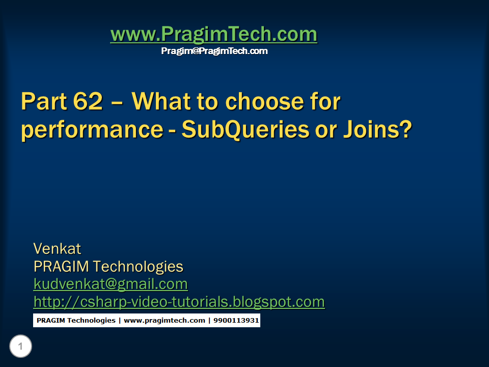 Sql server, .net and c# video tutorial: Part 62 – What to choose for ...
