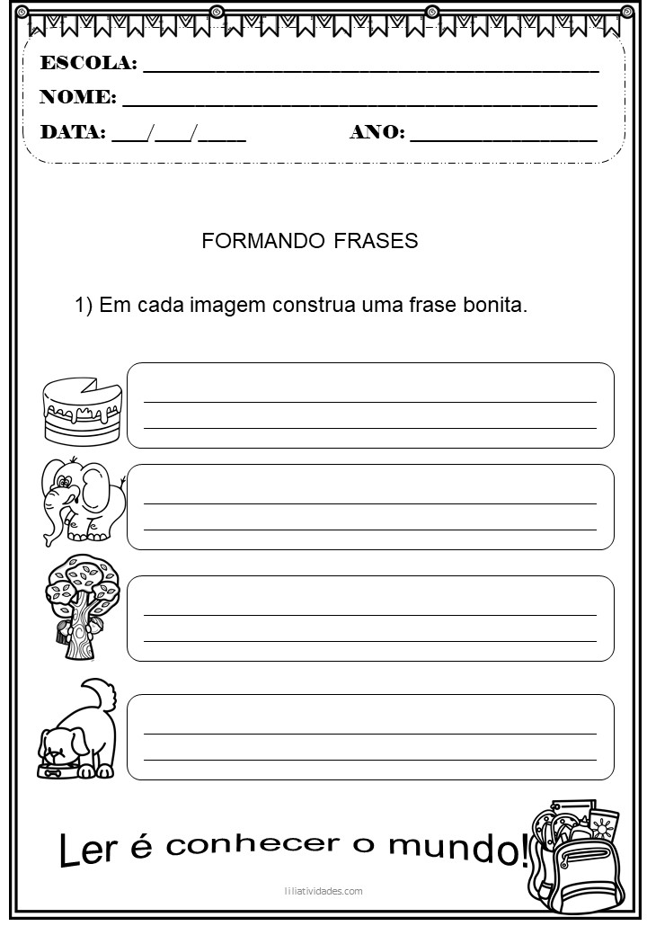 FORMANDO FRASES - ALFABETIZAÇÃO