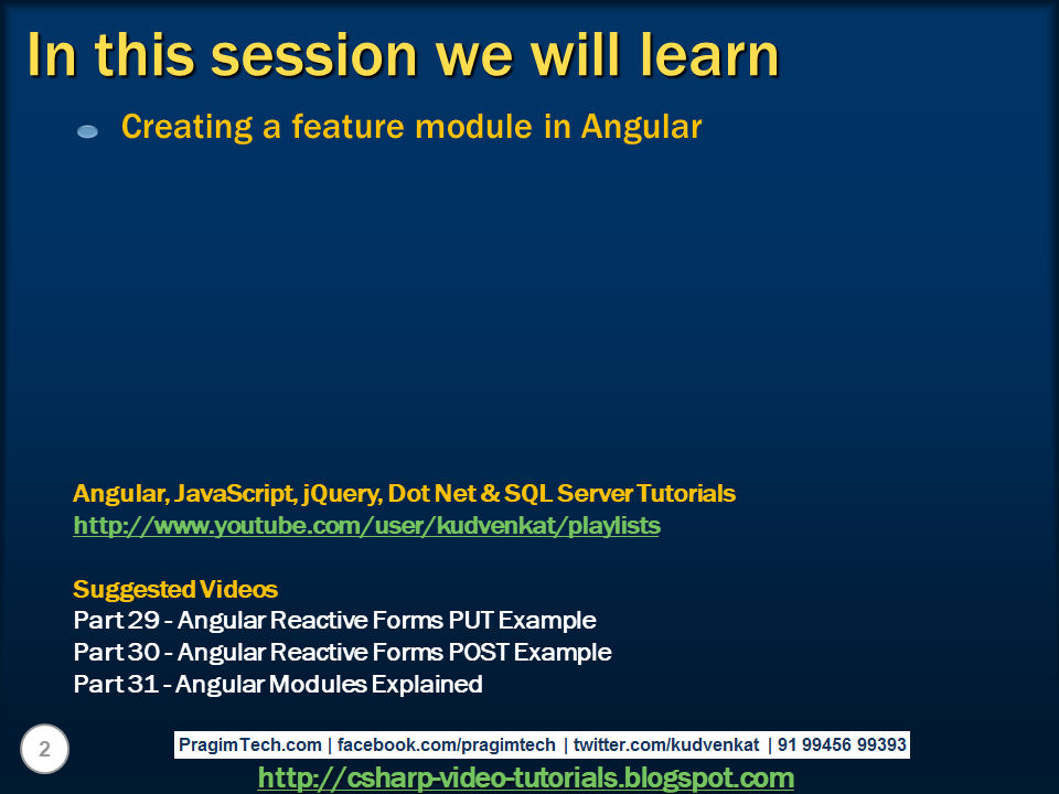 Sql server, .net and c# video tutorial: Creating feature module in ...