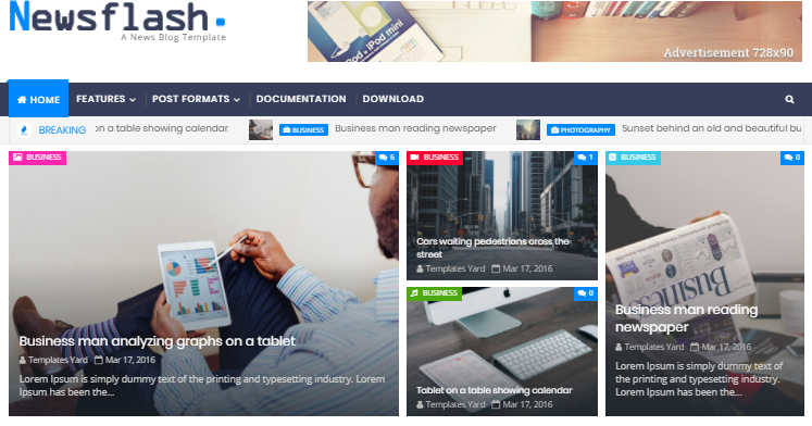 Newsflash Blogger Template - template zu