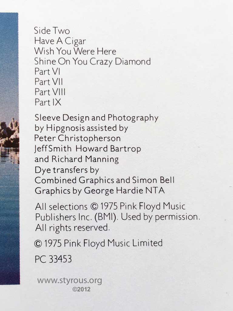 The Styrous® Viewfinder: 20,000 vinyl LPs 278: Pink Floyd ‎~ Wish You ...