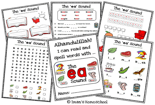 Iman's Homeschool ~ The Curriculum: The ea sound ~ Worksheets