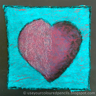 Use Your Coloured Pencils: Textured Heart Paintings
