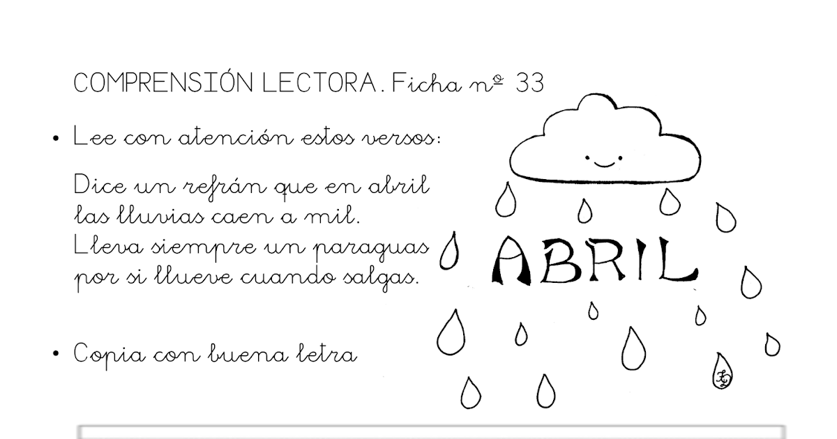 ¿Qué puedo hacer hoy?: Comprensión lectora; Abril