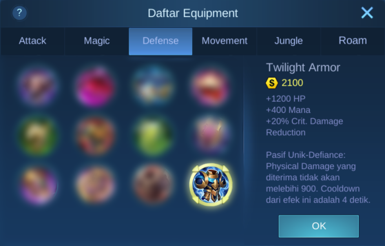PENJELASAN ITEM DEFENSE MOBILE LEGEND - MOBELEDENG.id