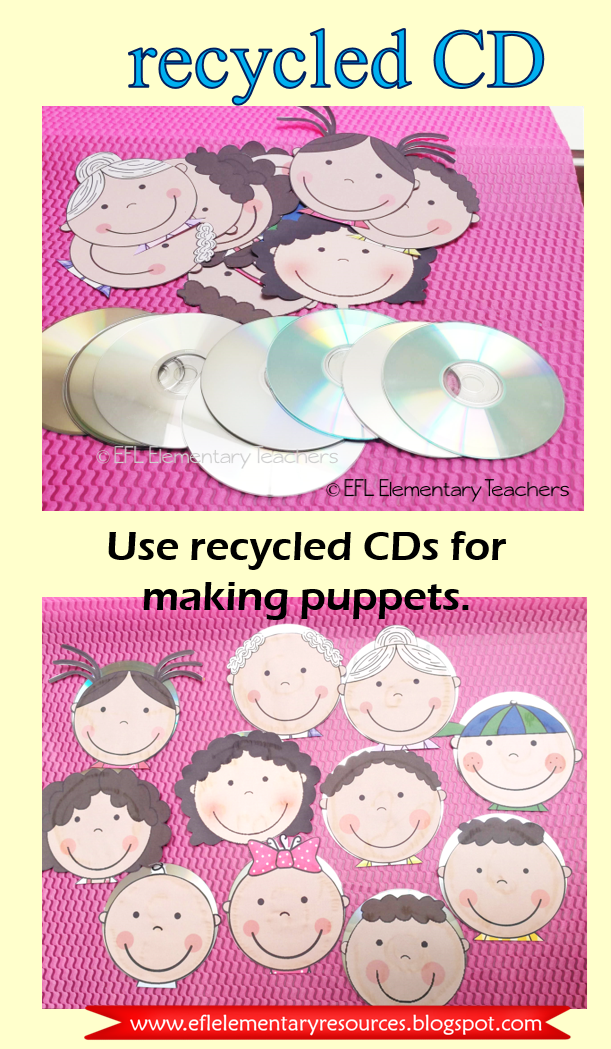 EFL Elementary Teachers: Recycle old CD Cases and CDs for distance teaching