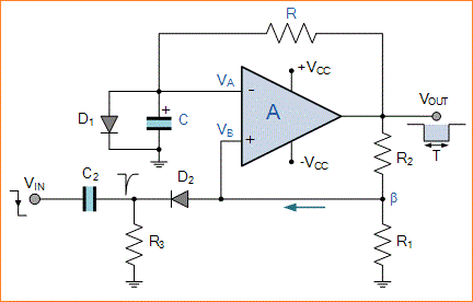 Rangkaian Op-amp Monostabil - Belajar Elektronika