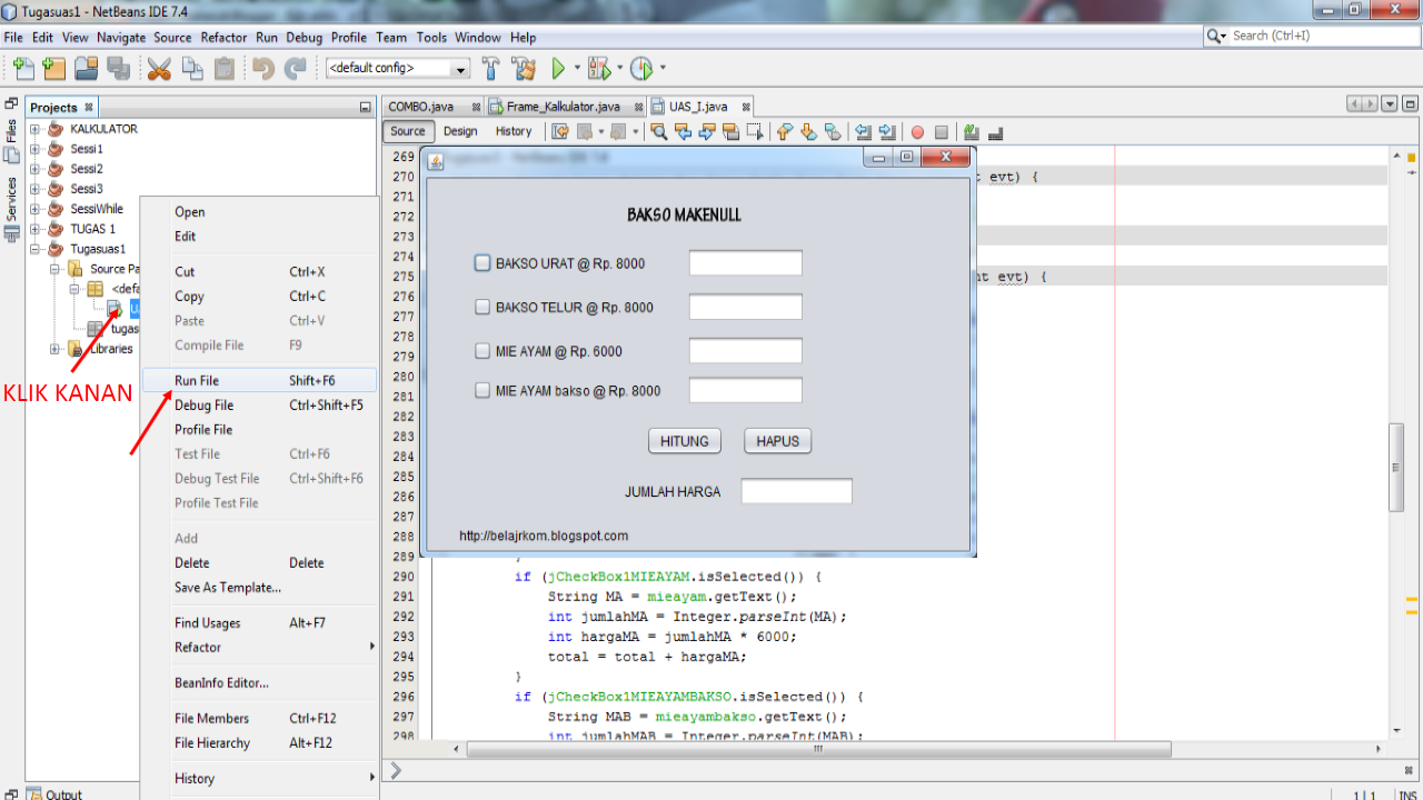 Cara membuat Aplikasi sederhana menggunakan jFrame java Netbeans ...