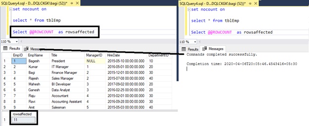 Microsoft Business Intelligence: SET NOCOUNT ON | OFF Statement in sql ...
