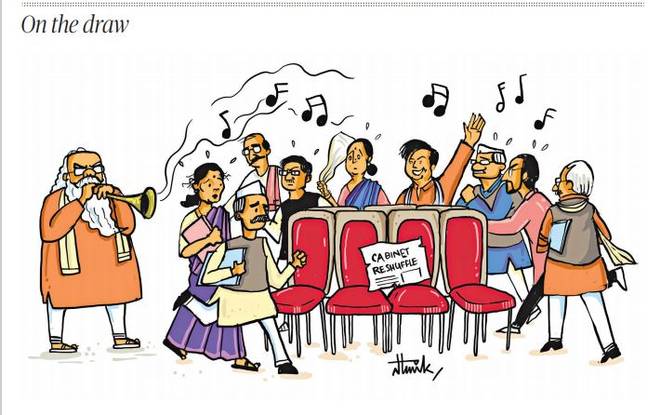 Modi's cabinet reshuffle cartoons