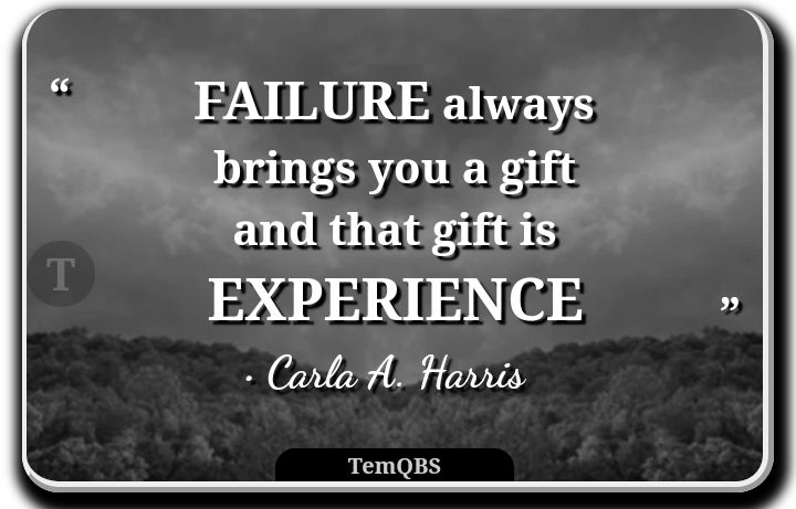 FAILURE always brings you a gift and that gift is EXPERIENCE - Carla ...