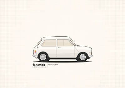 KombiT1: Mini Morris Mini Minor 1959 Vector flat design