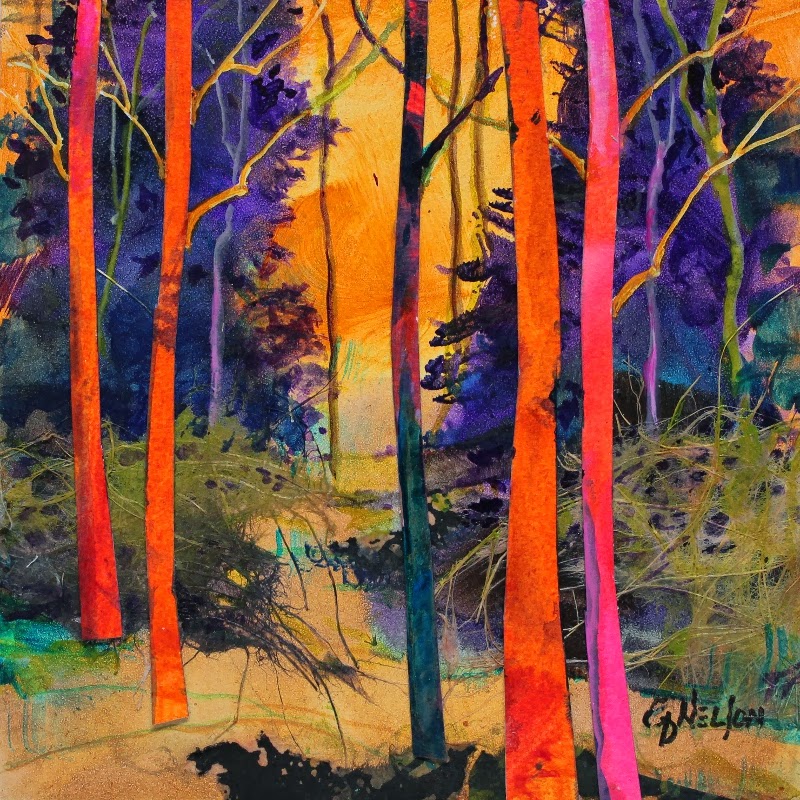 Daily Painters Of Colorado: "Forest Wonders 4" mixed media tree ...