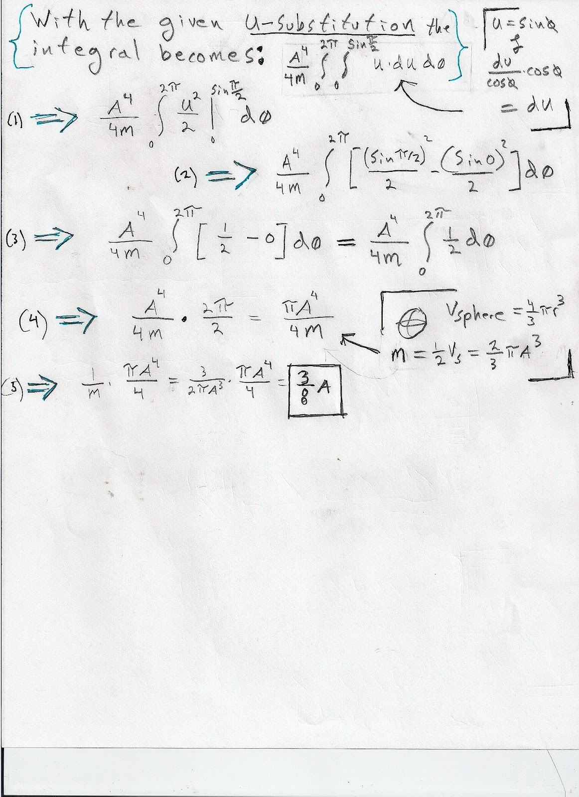 Calculus: Centroid of a Hemisphere, Math 251