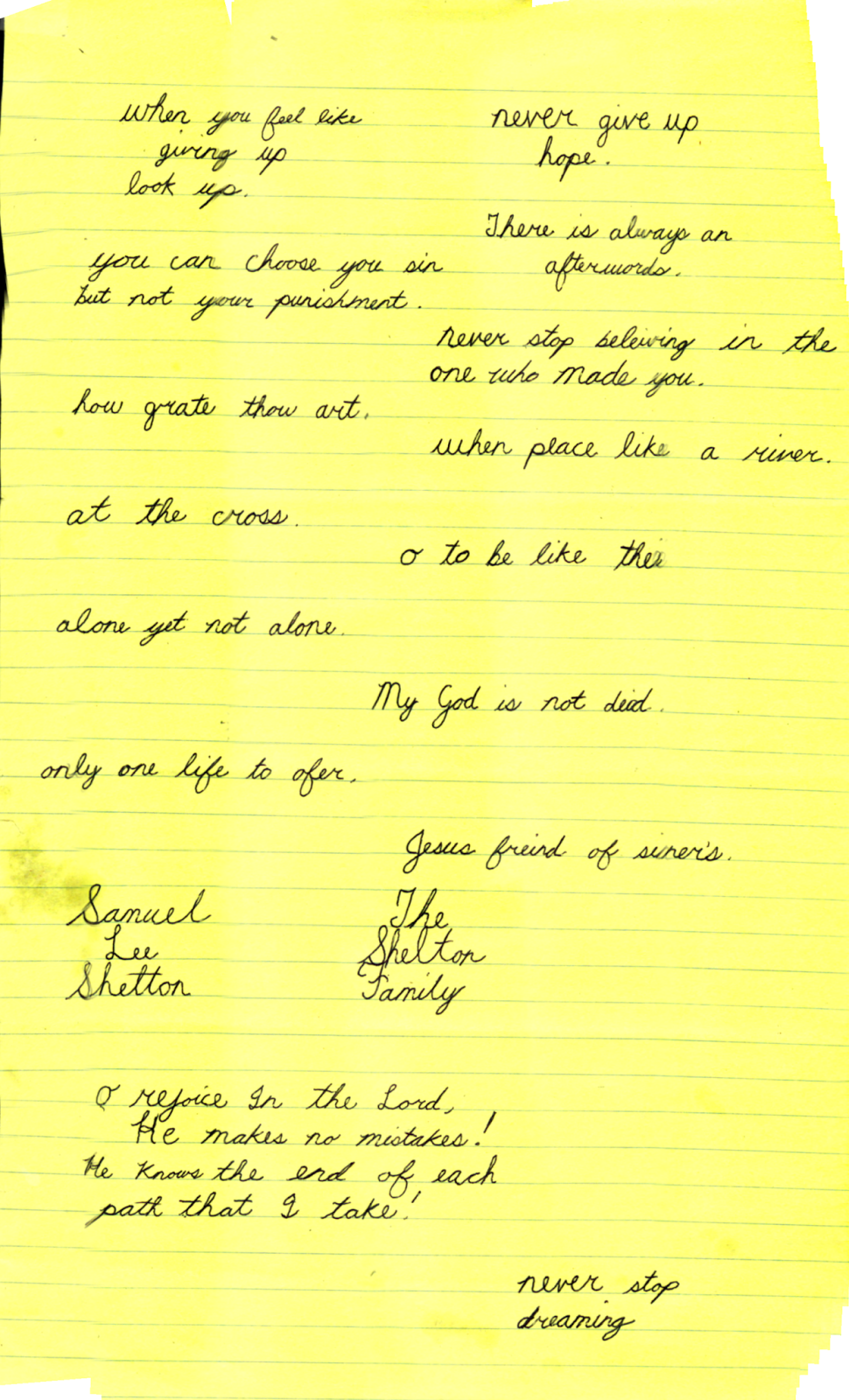 Letters From Samuel: Letters From Samuel