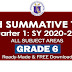 GRADE 6 2nd Summative Test: Quarter 1 (FREE Download) All Subject Areas ...