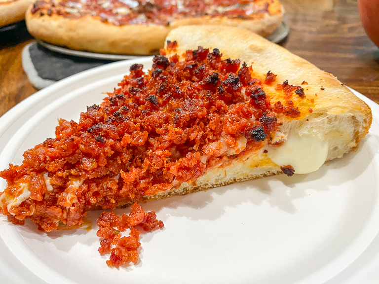 Tales of the Flowers: Pizza at Home - Ground Pepperoni Stuffed Crust Pizza