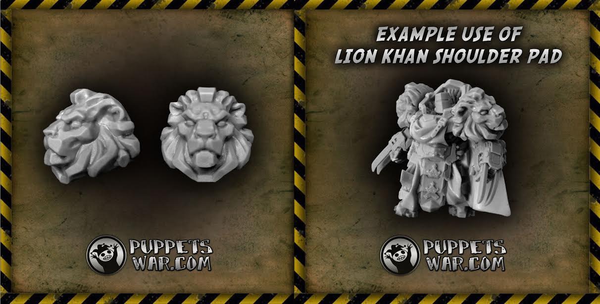 Wargame News and Terrain: Puppetswar: Awesome New Lion Khan Shoulder Pads