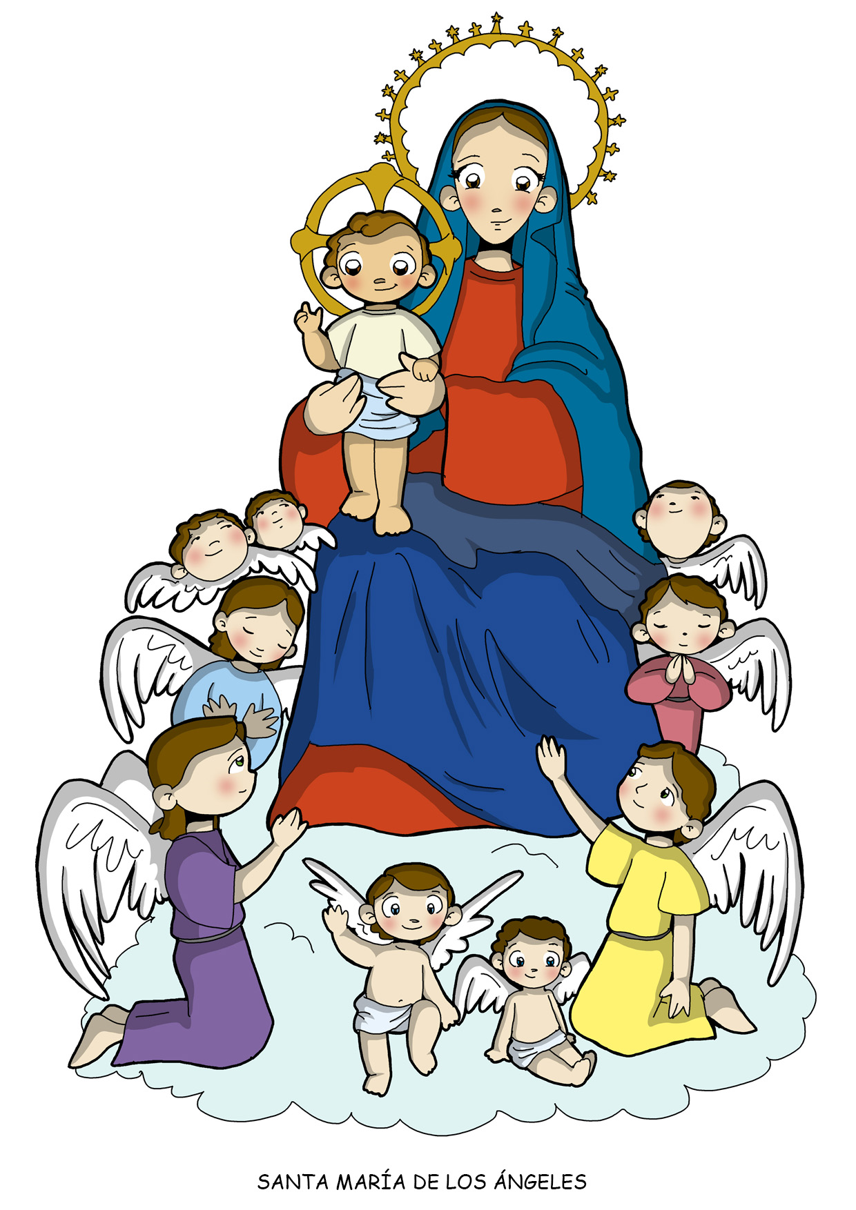 Dibujos para catequesis: SANTA MARÍA DE LOS ÁNGELES