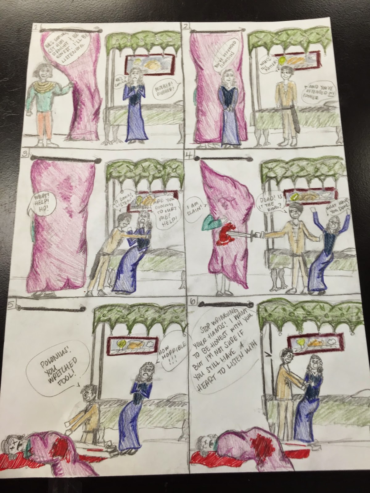 MILLENNIALS: Final Project - Polonius' Death Comic Strip