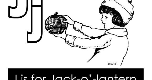 Crayon Palace: "J is for Jack-o'-lantern" alphabet coloring page