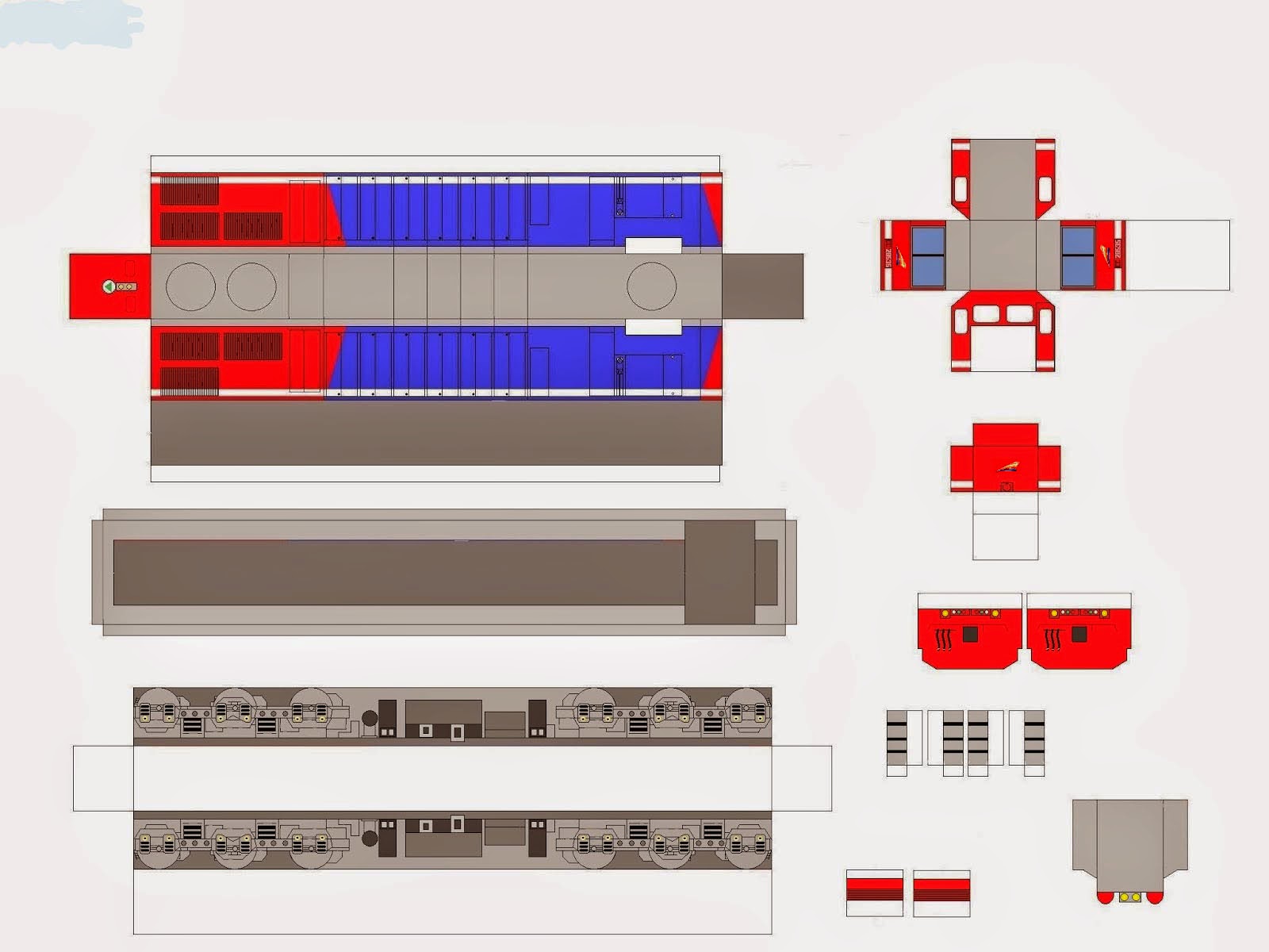 pola papercraft kereta api indonesia (KAI)