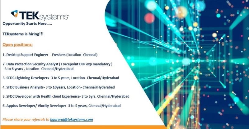 TEKsystems is hiring for multiple roles.