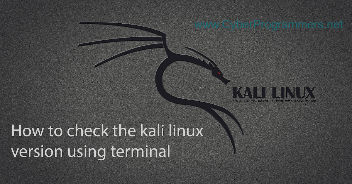 How to Check/View the Kali Linux version using Terminal - Cyber Programmers - Learn Programming