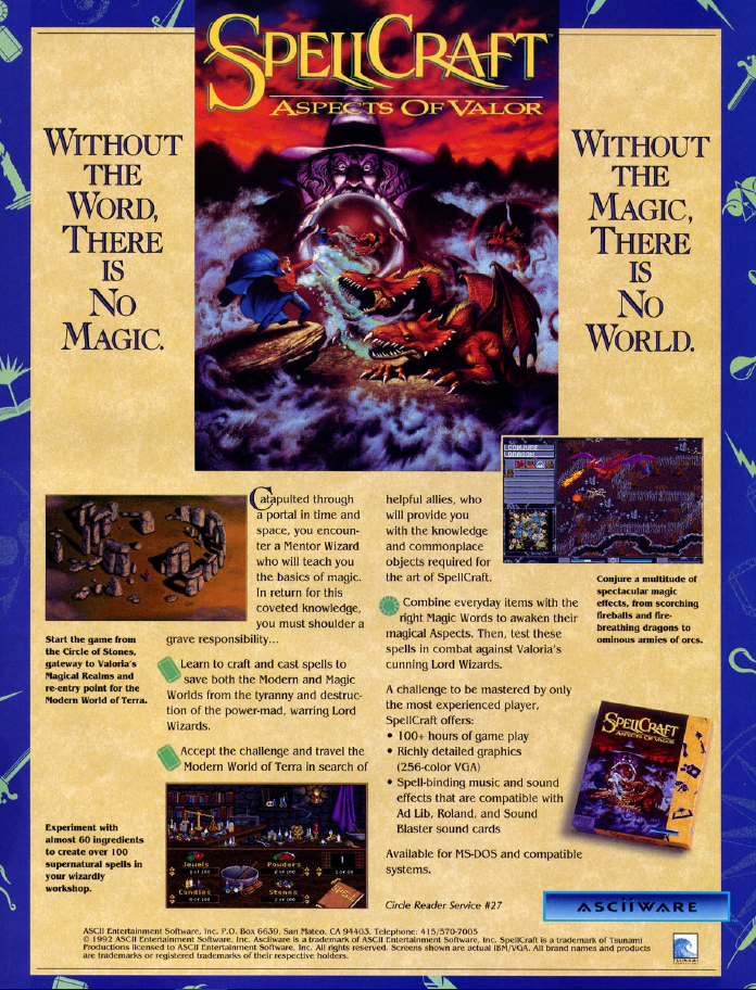 The CRPG Addict: SpellCraft: Aspects of Valor: Summary and Rating