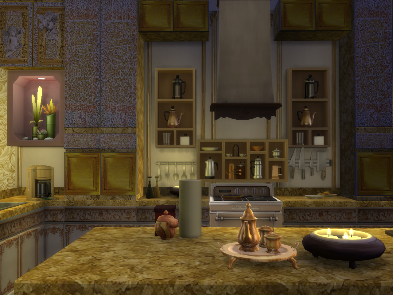 Anna Quinn Stories: Royal Golden Kitchen For Your Sims 4 :)