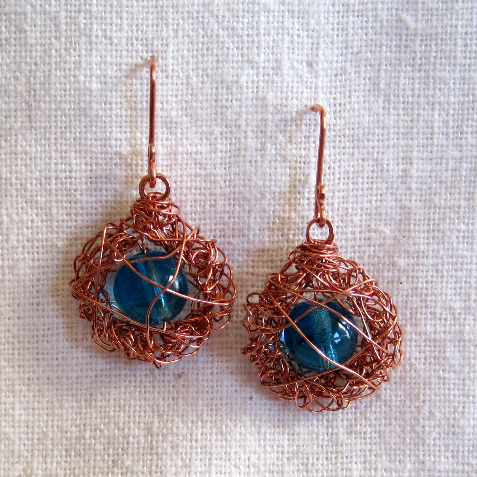 Mr. Micawber's Recipe for Happiness: Bird's Nest Wire Crochet Earrings ...