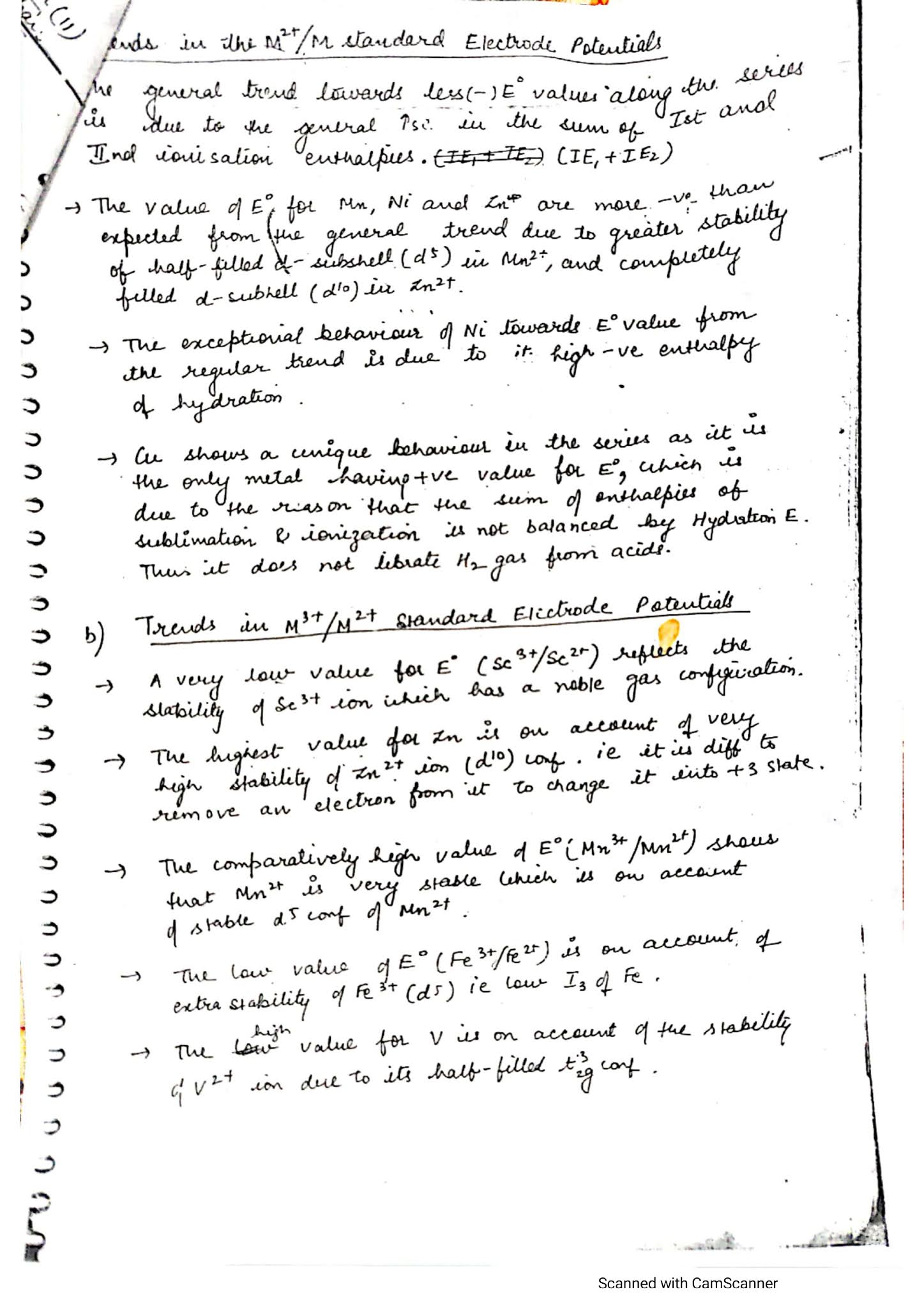 Ch 8- D and F Block Elements class 12 Handwritten notes pdf downloads