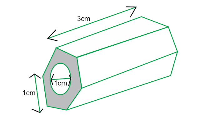 How to calculate the volume of a regular hexagonal nut