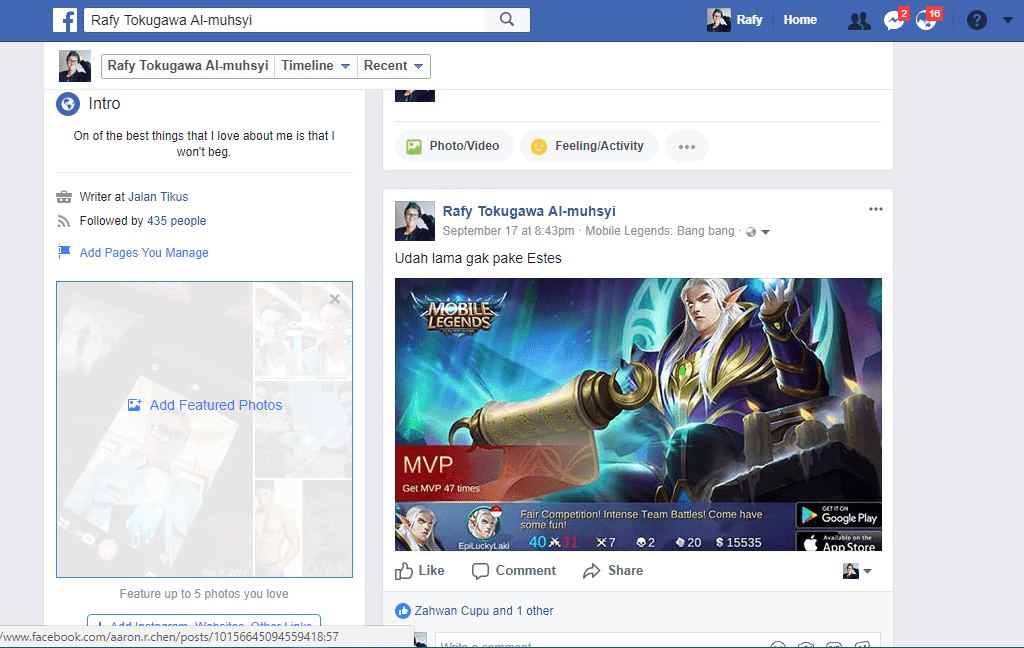 Tampilan halaman facebook dari dulu sampai sekarang