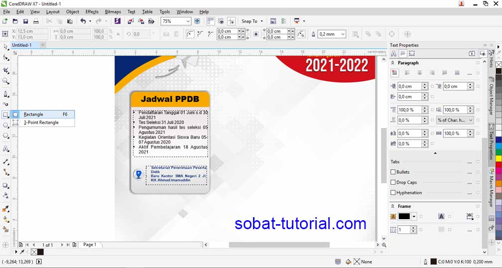 Contoh Desain Banner Baliho Pendaftaran PPDB 2021 Free CDR - Sobat-Tutorial