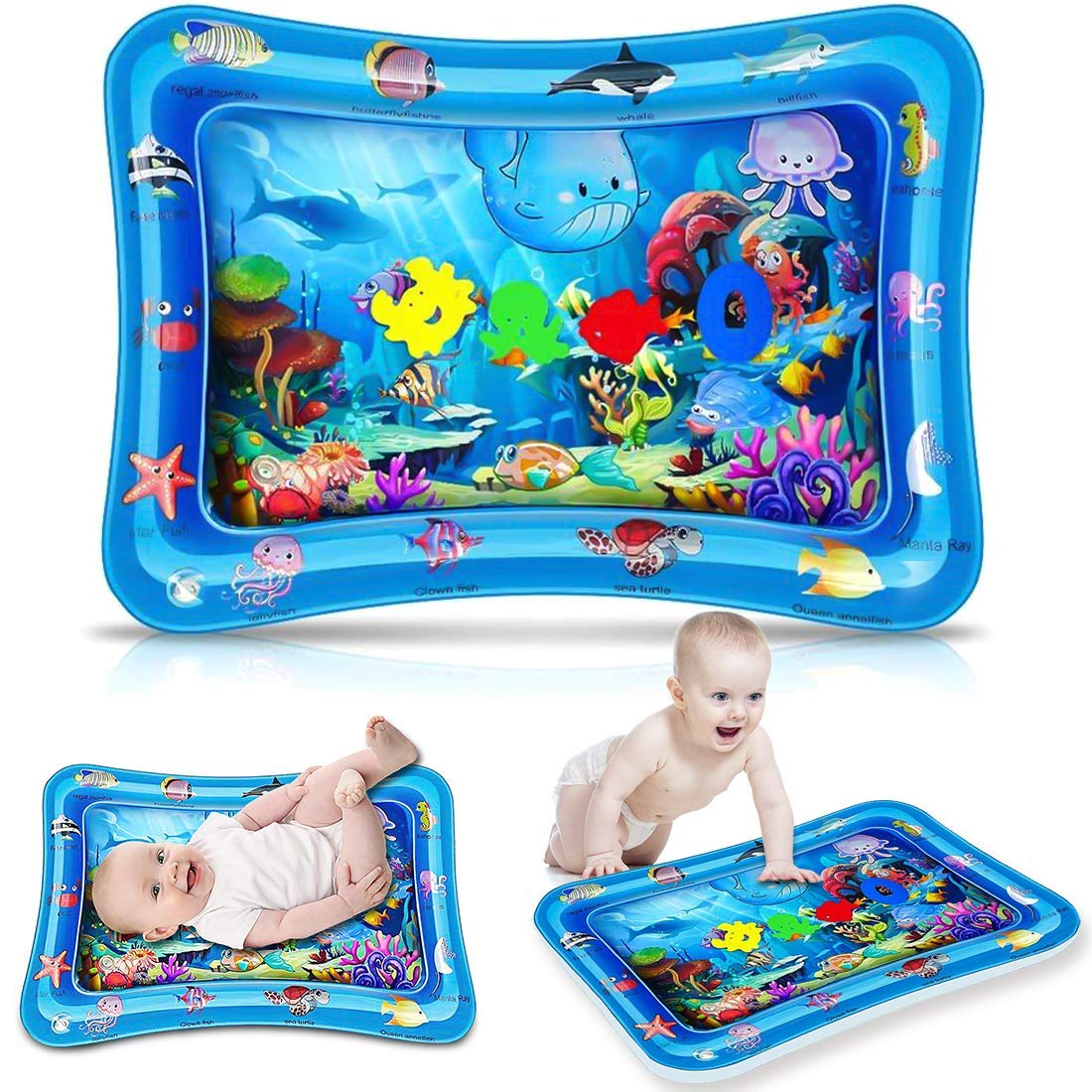 Tummy Time Baby Water Mat Inflatable Baby Play Activity Center for ...
