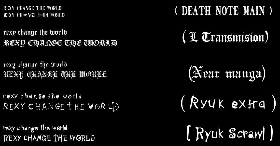 R. Change The World: Cool Font (Death Note Font )