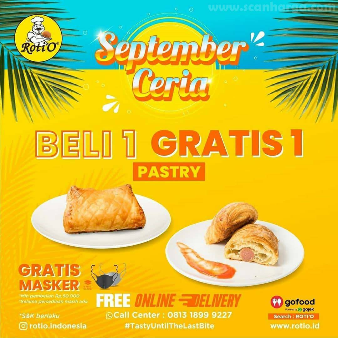 Harga Diskon ROTI'O Promo September Ceria Beli 2 Gratis 1 + Masker ...