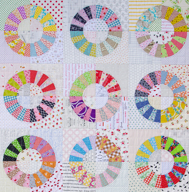 Red Pepper Quilts: Scrappy Color Wheel Block Quilt