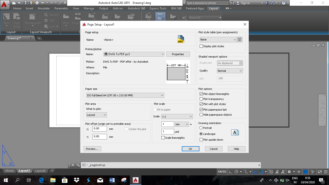Mengatur Page Layout menjadi A4,A3 Dan Lainnya