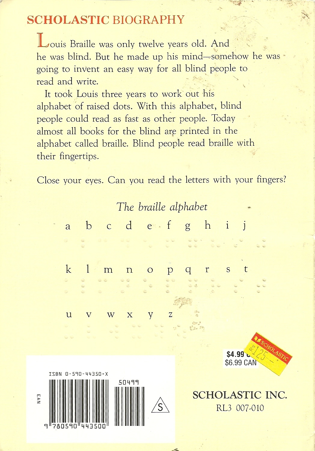 Louis Braille Philately: "Louis Braille - The Boy Who Invented Books ...