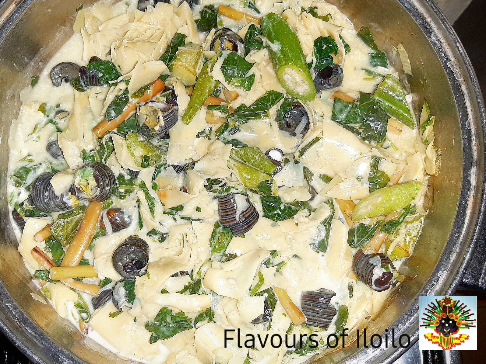 Ginata-ang Tambo (Labong) with Bago-ngon, Saluyot, Okra and Takway